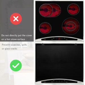 Yarlung Stove Top Cover for Electric Stove, Thick Glass Top Protector Mat for Cooktop, Washer Dryer Top, Prevents Scratching Expands Usable Space, 28.5''L x 20.5''W Black, 2 Hooks