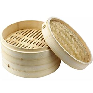 JapanBargain 2224, Large Chinese Bamboo Steamer Steaming Basket for Vegetable Seafood Dim Sum Dumpling Bun Egg , 12-inch