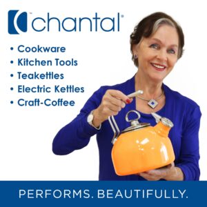 Chantal Anniversary Enamel on Steel Whistling Teakettle, 2 Quart, Black