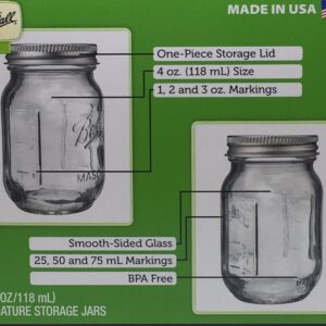 Ball Mini 4 Oz Miniature Storage, 24 Jars, Clear