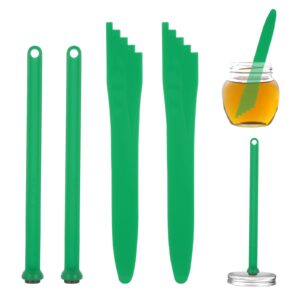 4 pieces canning supplies-2 pieces magnetic lid lifter canning lid lifter kit,magnetic jar lid lifter supplies (7 inch), 2 pieces canning bubble popper bubble remover canning tools (green)