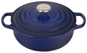 le creuset enameled cast iron signature sauteuse oven, 3.5 qt., indigo