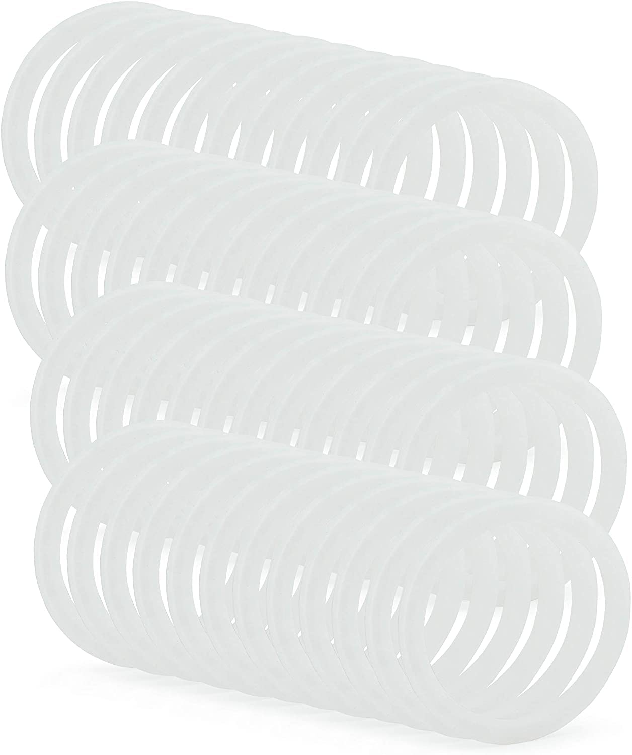 Cornucopia Silicone Seal Rings for Mason Jar Lids (Wide Mouth, 48-Pack), Airtight Seal Gasket for Plastic Lids 86-450 Size