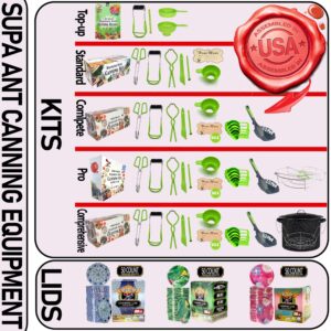 Canning kit + Canning Rack + X-Large Ladle +Measuring Cups, Canning Funnel, Tongs, Jar Lifter, Lid Lifter, Bubble Popper, 90x Labels - Canning Supplies - Canning Supplies Starter Kit