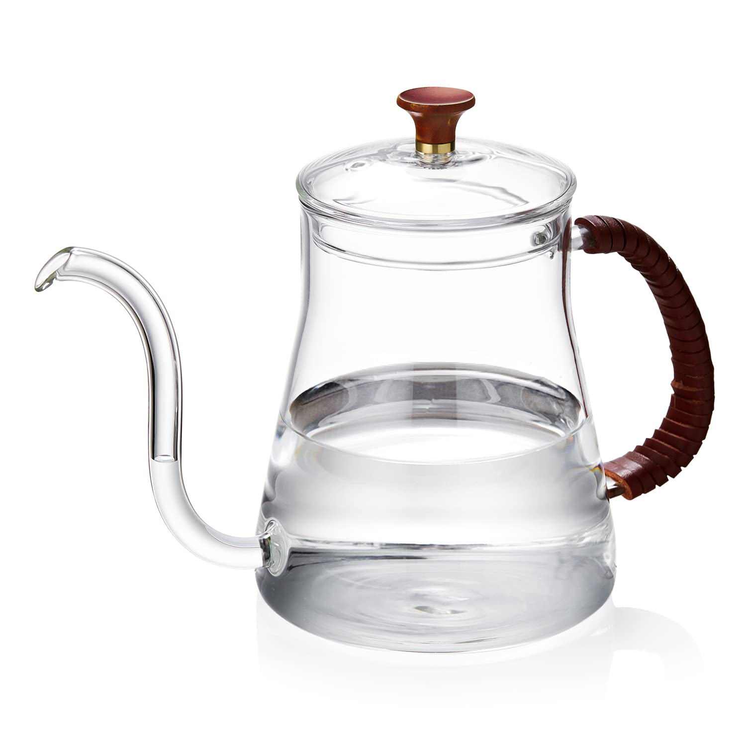 Unbreakable Gooseneck Kettle for Drip Coffee 20OZ Pour Over Coffee Kettle Tea Kettle for Stove Top,600ml/20oz Glass Coffee Kettle with Lid,Water Kettle Coffee Pot