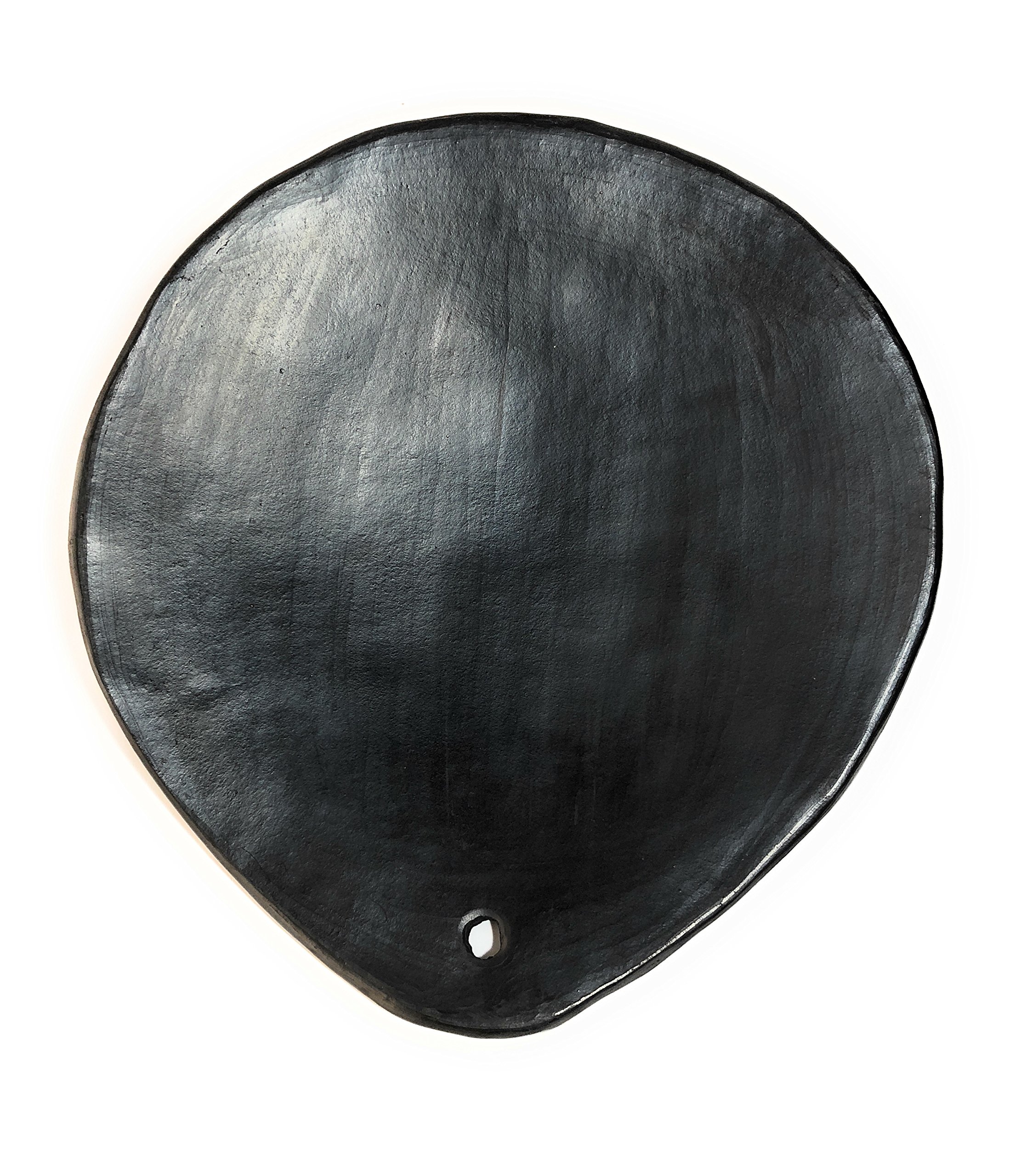 Comal for Tortillas 10 Inches Cayana Grill Griddle Pan Black Clay, 100% Handcraft Organic Cookware and Tableware Enhance Food Flavor and Take Care of our Planet