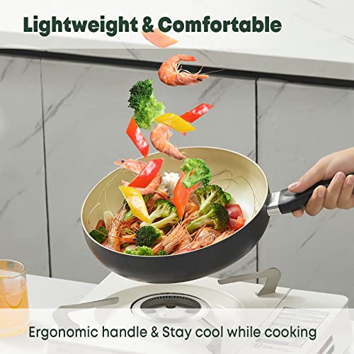 Ecowin Non Stick Cooking Sets, Granite Coating Nonstick Cookware Set, Kitcken Pots and Pans PFOA Free, Oven Safe & Dishwasher Safe - 21 Pieces