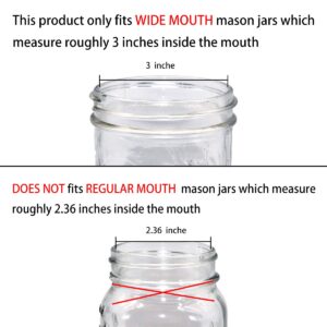 [Wide Mouth] Mason Jar Toothbrush Holder Lid - Rustproof 304 Stainless Steel - for Ball Mason Jar or Any Pint. 16oz. Jar - Farmhouse Decor Bathroom Accessories Set/2-Pack (Jars not Included) (Black)