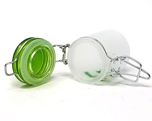 Airtight Glass Herb Mini Stash Jar with Clamping Lid in Choice of Design (Holy Smoke)