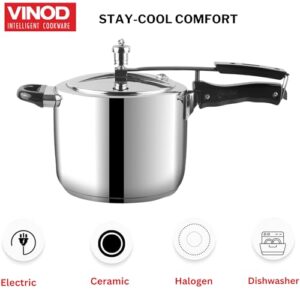 Vinod 5L Stainless Steel Inner Lid Sandwich Bottom Pressure Cooker, 5-Liter