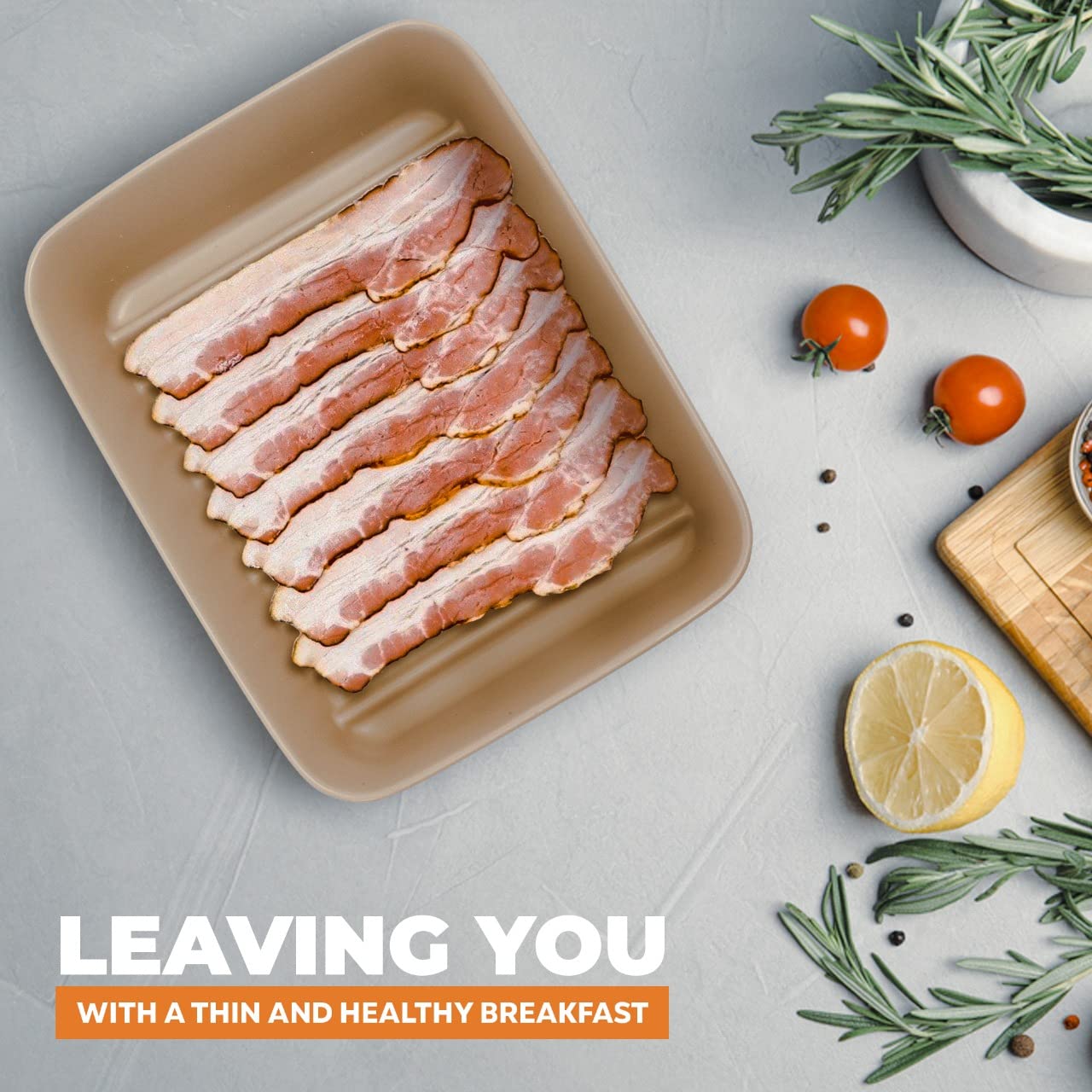 ZFJ Large Bacon cooker for Microwave Oven Bacon Cooker Tray, Ceramic Baking Pan for Microwave Bacon Cooking Healthy Breakfast -Make Crispy Bacon in Minutes