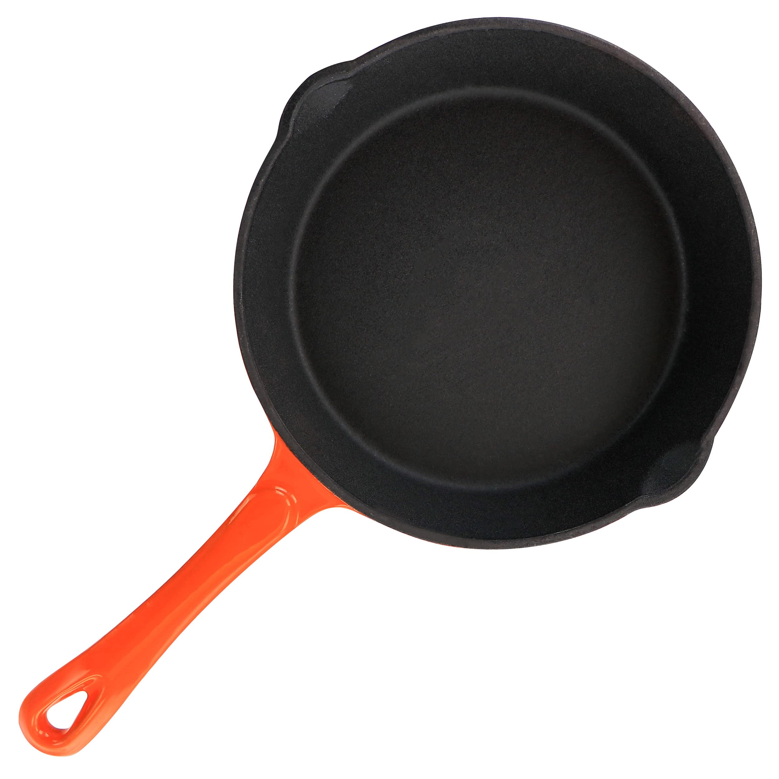 MegaChef Enameled Round 8 Inch PreSeasoned Cast Iron Frying Pan in Orange (MCCE-8)