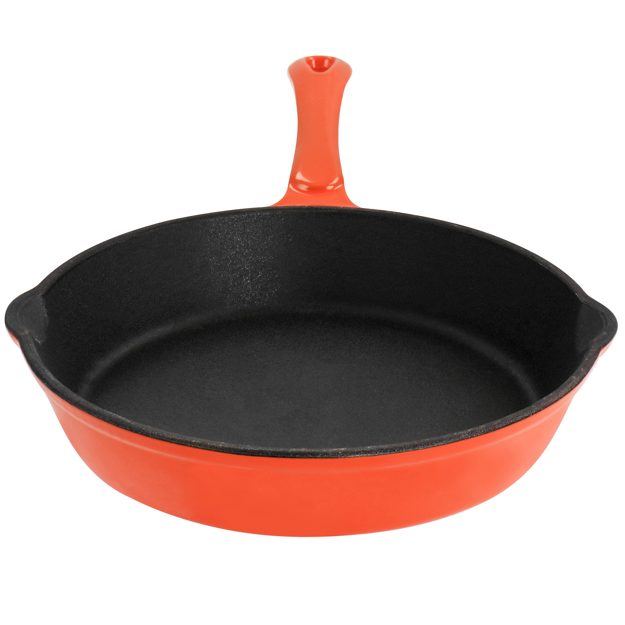 MegaChef Enameled Round 8 Inch PreSeasoned Cast Iron Frying Pan in Orange (MCCE-8)