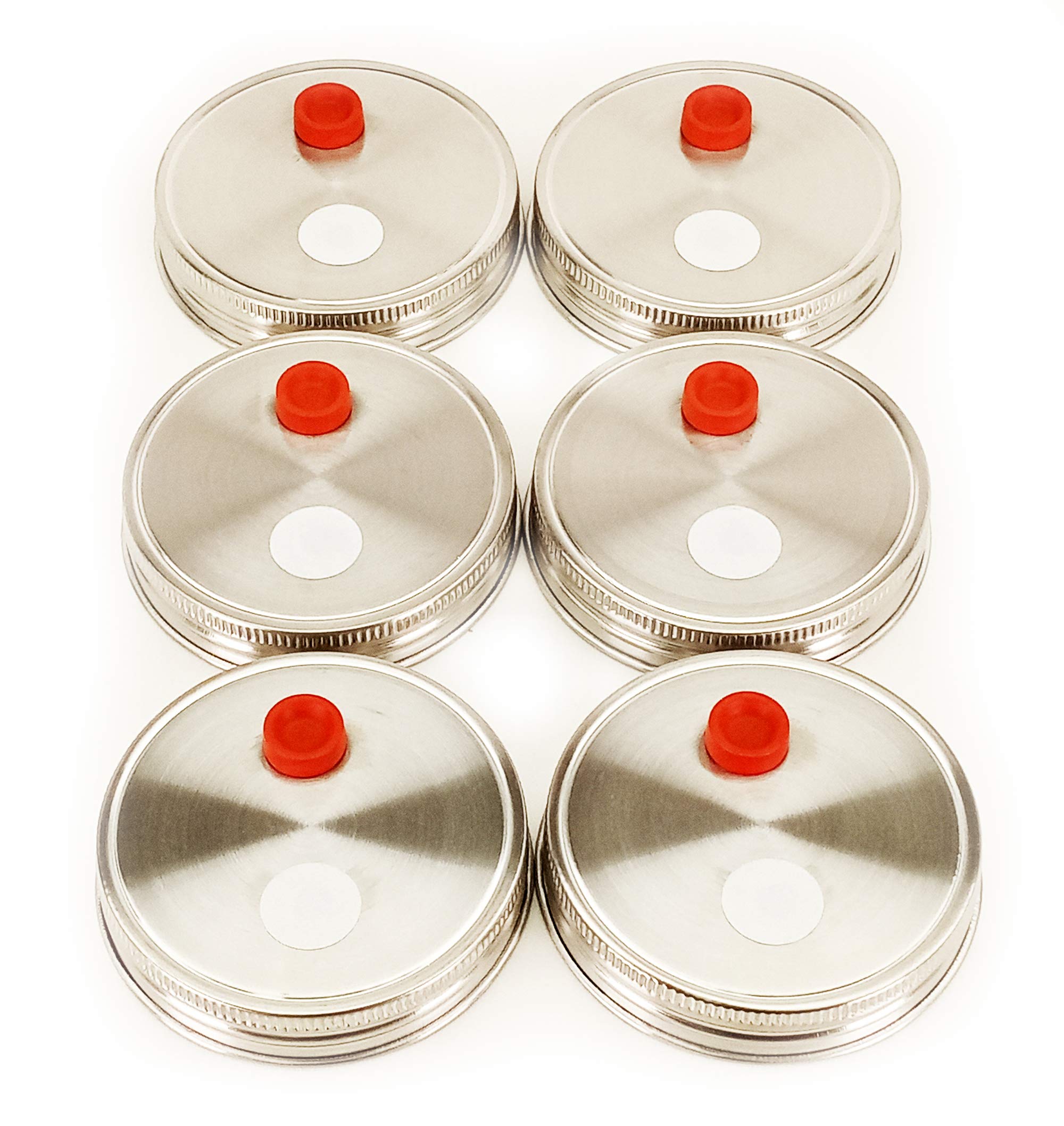 Mushroom Jar Lid for Grain Spawn Stainless Steel Metal Wide Mouth (6 Pack)