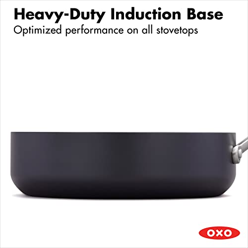 OXO Professional Hard Anodized PFAS-Free Nonstick, 5 Piece Cookware Pots and Pans Set, Induction, Diamond reinforced Coating, Dishwasher Safe, Oven Safe, Black