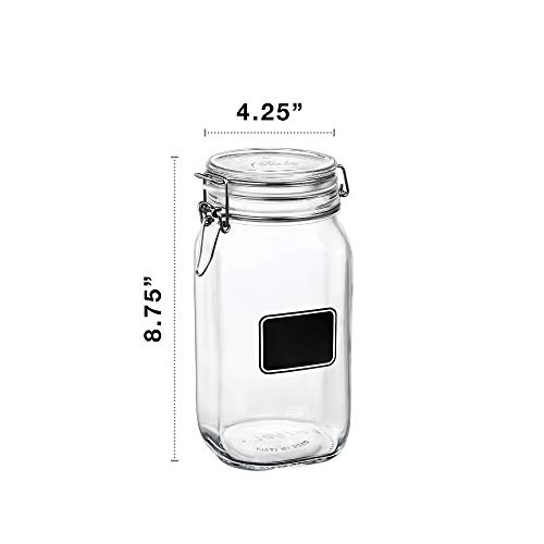 Bormiolio Rocco Jar with Chalkboard, 50.8 Oz