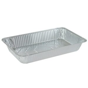 Tiger Chef Full Size 21 x 13 inches Durable Aluminum Foil Steam Table Pans with Lids, Disposable, Includes 10 Pans and 10 Lids. 20-Piece