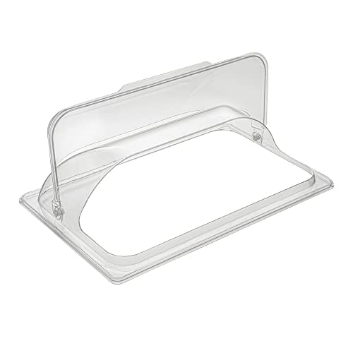 Restaurantware Cater Tek 21 Inch Polycarbonate Plate Cover 1 Shatterproof Dish Cover - Dishwashable For 21 Inch Plates Clear Plastic Tray Cover Flap Handle Design Endures Up To 210F