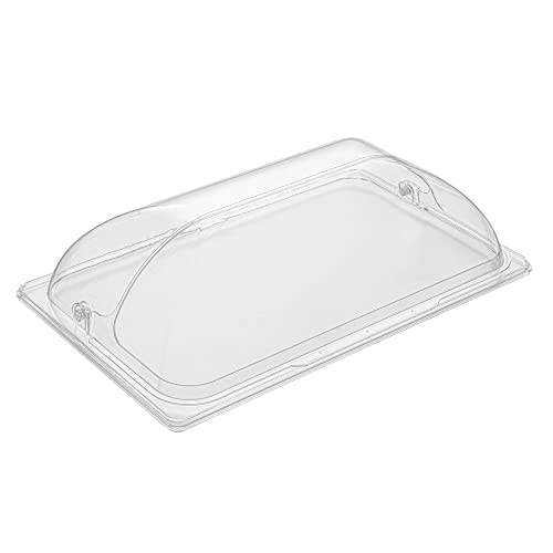 Restaurantware Cater Tek 21 Inch Polycarbonate Plate Cover 1 Shatterproof Dish Cover - Dishwashable For 21 Inch Plates Clear Plastic Tray Cover Flap Handle Design Endures Up To 210F