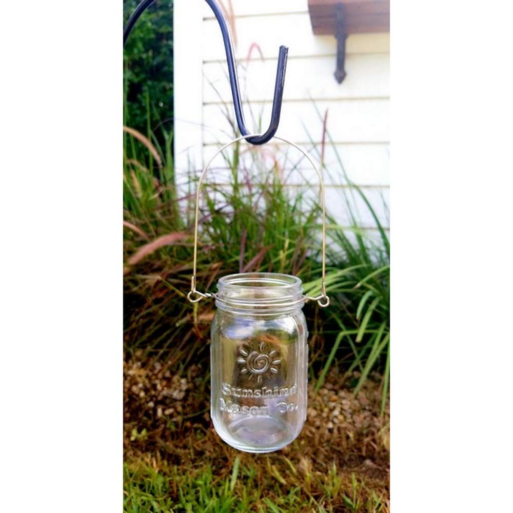 Sunshine Mason Co. Pint Sized Glass Mason Jars with Hanger Handles Set of 12