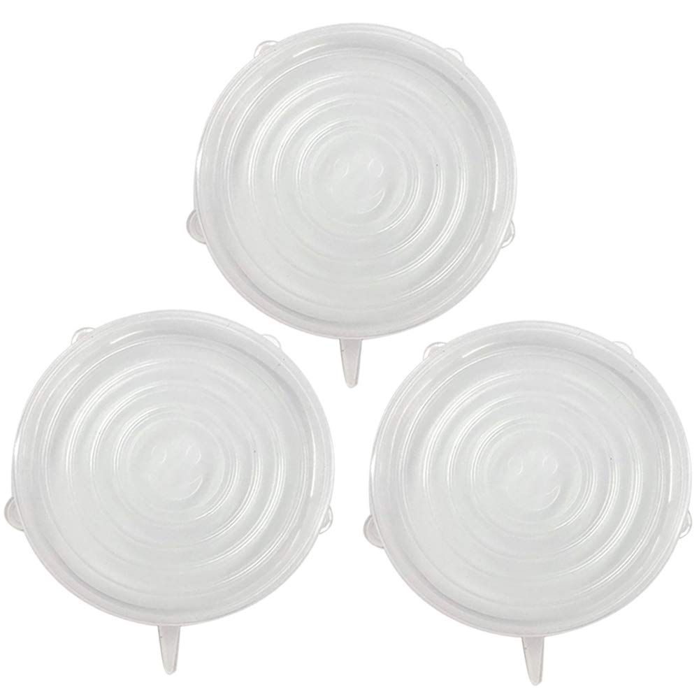 3 PCS 9.8in Large Silicone Stretch Lids Safe in Microwave Dishwasher Refrigerator, Reusable Durable Expandable Food Covers or Bowl Covers to Keep Food Fresh Eco-friendly