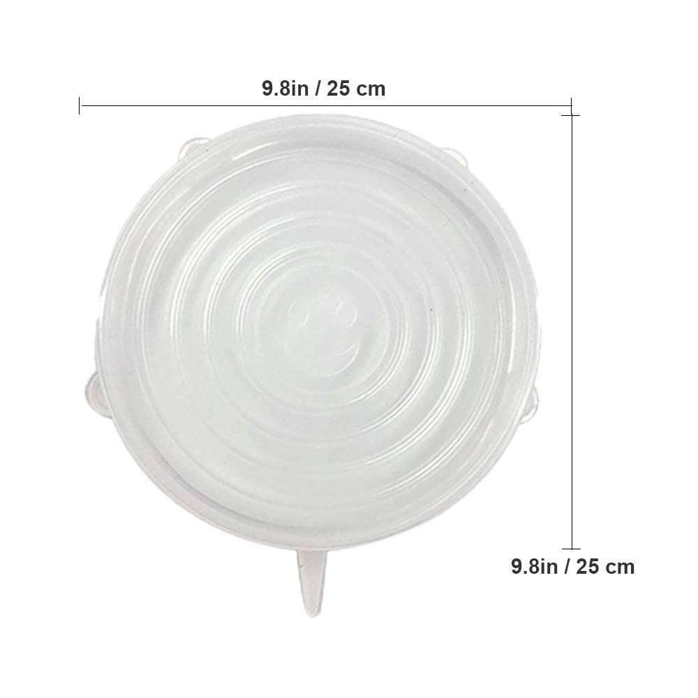 3 PCS 9.8in Large Silicone Stretch Lids Safe in Microwave Dishwasher Refrigerator, Reusable Durable Expandable Food Covers or Bowl Covers to Keep Food Fresh Eco-friendly