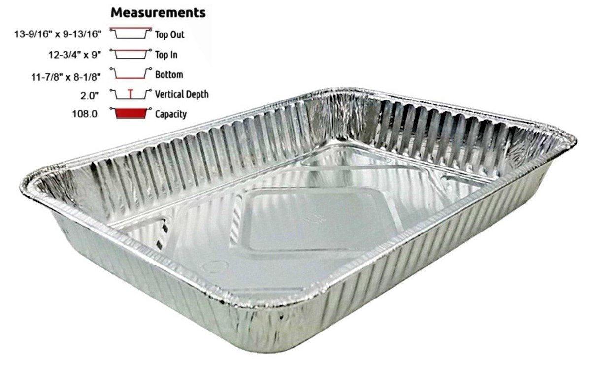 Handi-Foil 13" x 9" Oblong Aluminum Foil Disposable Cake Pan - REF # 394 (Pack of 12)