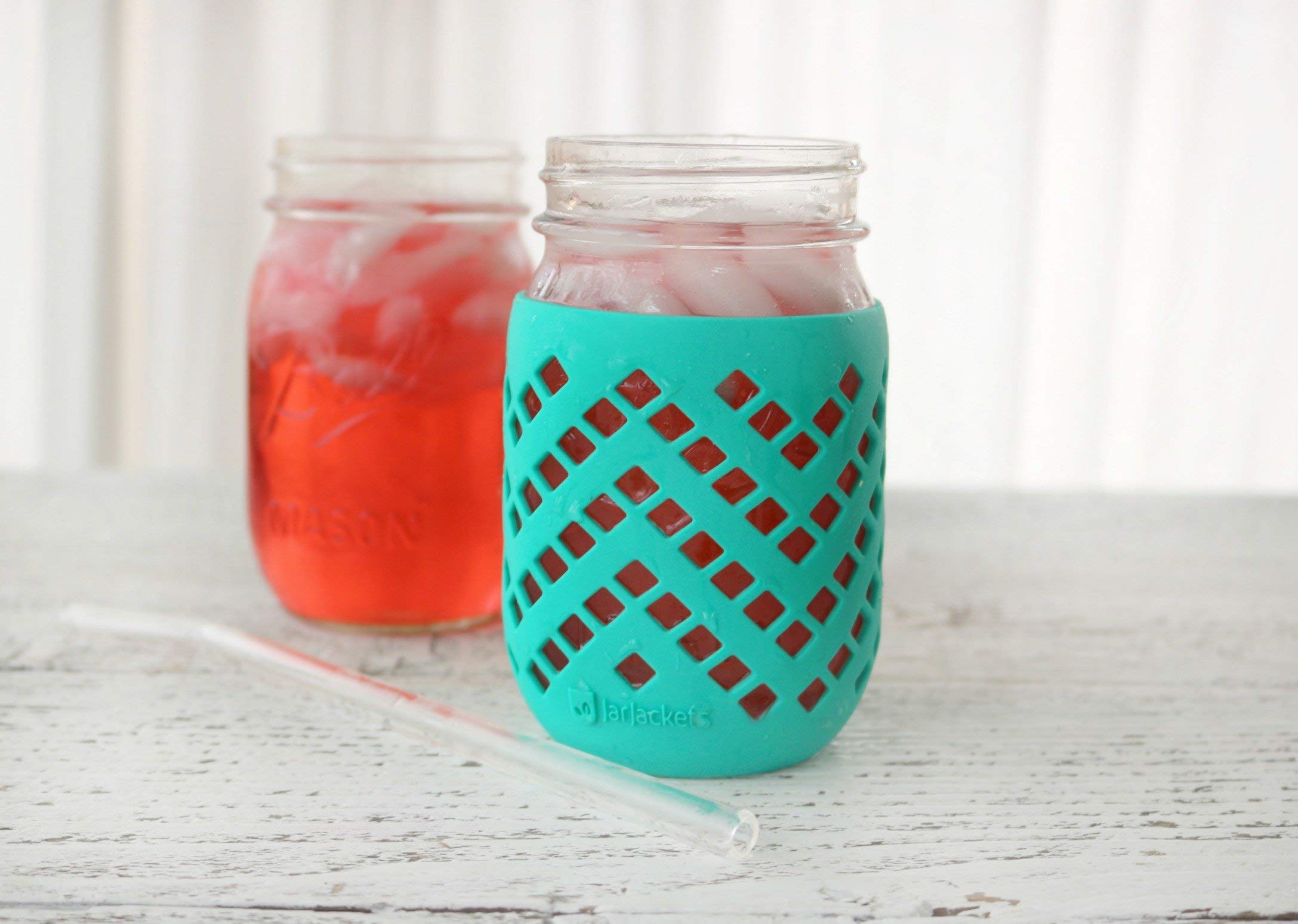 JarJackets Silicone Mason Jar Sleeve - Fits 16oz (1 pint) REGULAR-Mouth Jars | Package of 4 (Multicolor)