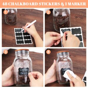 12Pack Regular Mouth Mason Jar Lids with Chalkboard Labels and Chalk Marker, Acacia Wooden Storage Canning Jar Lids Ball Jars Bamboo Wooden Lids with Airtight Silicone Seal