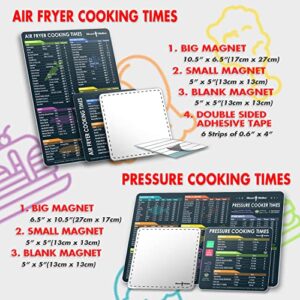 Air Fryer Magnetic Cheat Sheet Set & Instant Pot Cheat Sheet Magnet Set (2 Sets of 6 Pcs), Air Fryer Cooking Guide, Cooking Times Chart Magnet - Instant Pot/Air Fryer Accessories (Black)