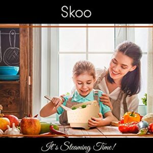 Skoo Silicone Vegetable Steamer Basket for Stove Top, 6 Qt Instant Pot, Ninja Foodi, Other Pressure Cookers - Instant Pot Accessories - For Steaming Food and Perfect Steamed Veggies (Green)