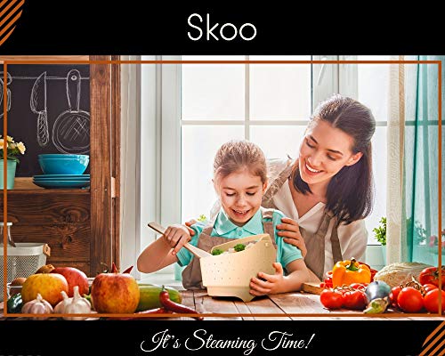 Skoo Silicone Vegetable Steamer Basket for Stove Top, 6 Qt Instant Pot, Ninja Foodi, Other Pressure Cookers - Instant Pot Accessories - For Steaming Food and Perfect Steamed Veggies (Green)