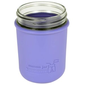 Wide Mouth Pint 16oz Silicone Sleeves/Jackets for Protecting Ball, Kerr, Canning Jars by Mason Jar Lifestyle (Ultra Violet, 2 Pack)