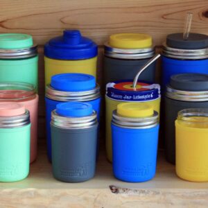 Wide Mouth Pint 16oz Silicone Sleeves/Jackets for Protecting Ball, Kerr, Canning Jars by Mason Jar Lifestyle (Ultra Violet, 2 Pack)