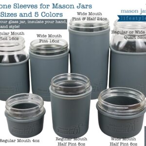 Wide Mouth Pint 16oz Silicone Sleeves/Jackets for Protecting Ball, Kerr, Canning Jars by Mason Jar Lifestyle (Ultra Violet, 2 Pack)