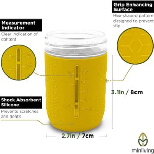 minliving Silicone Mason Jar Sleeve, Kids Cup Holder 5 Pack Value Combo Anti-slip protection - Fits 8oz REGULAR mouth Jelly Canning, Ball and Kerr Jars (Gender Neutral Combo)