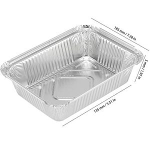 ZEONHAK 125 Pack 5 X 7 x 2 Inches Foil Pans with Lids, Disposable Aluminum Pans With Lid, Take Out Foil Pans Great for Baking, Cooking, Storing, Heating, Prepping Food