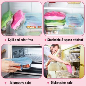 30 Pieces Silicone Stretch Lids Rectangle Reusable Silicone Lids Microwave Cover for Food Storage 6 Different Sizes for Square and Rectangle Containers Microwave Freezer Dishwasher Safe