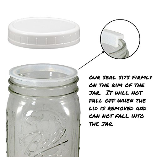 County Line Kitchen - Reusable Silicone Seals for Ball Plastic Mason Jar Lids - Wide Mouth, 12 Pack