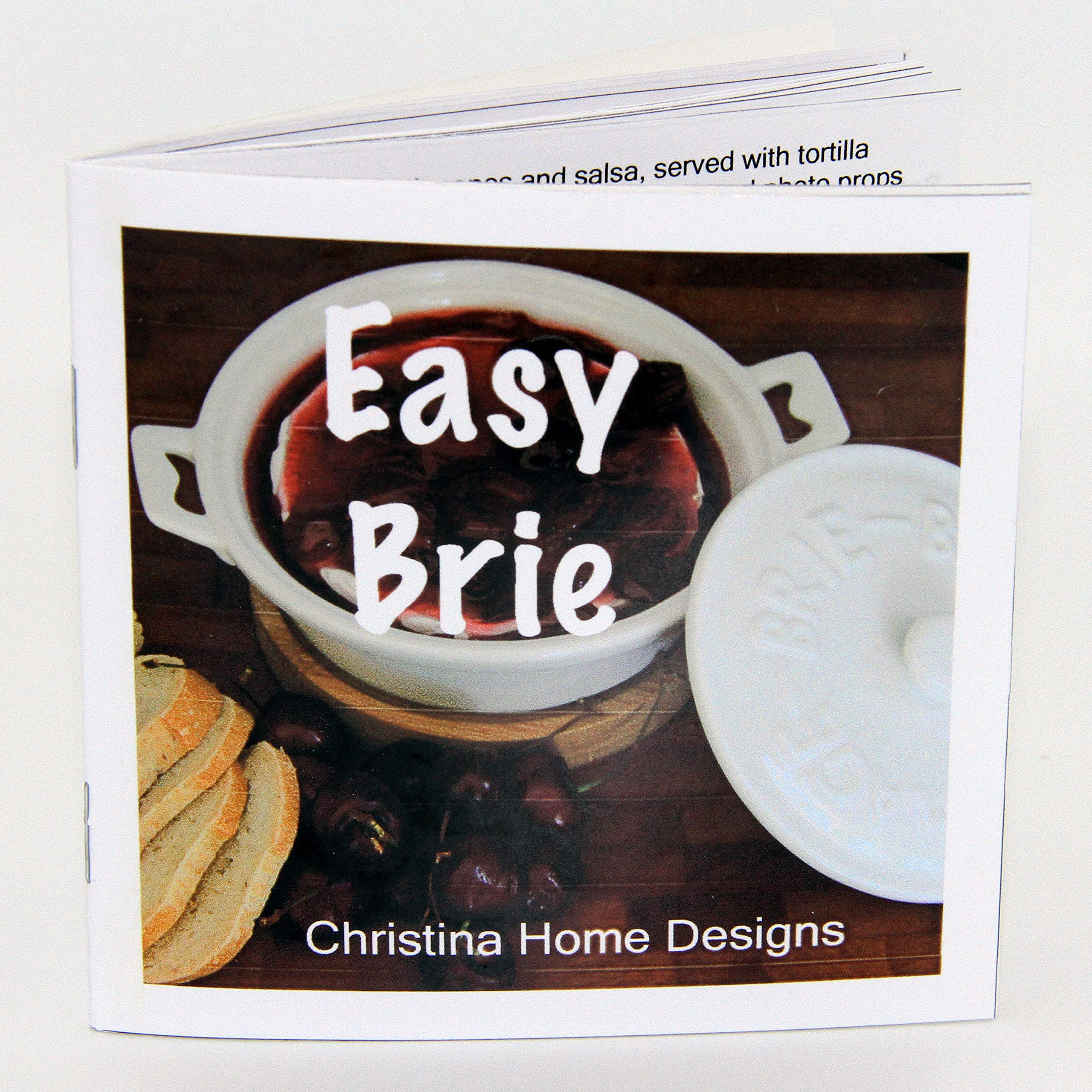 Christina Home Designs Gray Brie Baker, 3 Piece Set Includes Base, lid and Wooden Spoon