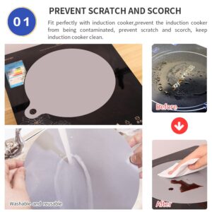 Induction Cooktop Protector Mat 2 Pieces for Induction Cooker Scratch Protector Mat Silicone Mat for Induction Cooktop Grey 21cm