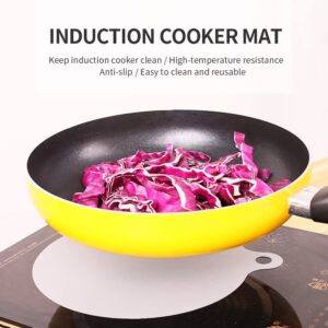 Induction Cooktop Protector Mat 2 Pieces for Induction Cooker Scratch Protector Mat Silicone Mat for Induction Cooktop Grey 21cm