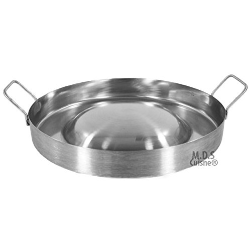 M.D.S Cuisine Cookwares Stainless Steel Comal Convex 16" Round Cook Griddle Taco Grill Pan Heavy Duty