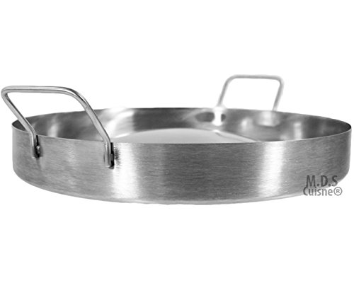 M.D.S Cuisine Cookwares Stainless Steel Comal Convex 16" Round Cook Griddle Taco Grill Pan Heavy Duty