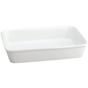 hic oblong rectangular baking dish roasting lasagna pan, fine white porcelain, 13-inches x 9-inches x 2.5-inches, 13 x 9