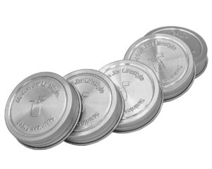 mason jar lifestyle rust proof stainless steel storage lids with silicone seals (5 pack, regular mouth)