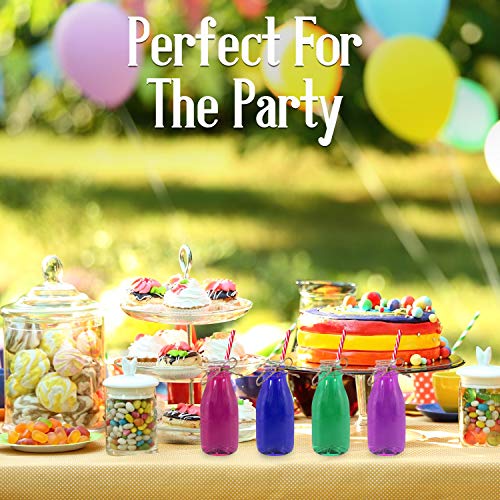 Upper Midland Products 12 oz Plastic Bottles with Lids, Jugs Plastic Milk Bottles For Parties Birthdays 12 Pack