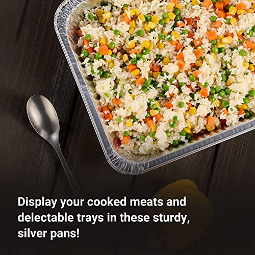 Nicole Home Collection Aluminum Pans With Lids Half Size 9x13 Extra Heavy Duty, Disposable Foil Pans For Baking (50 Sets)