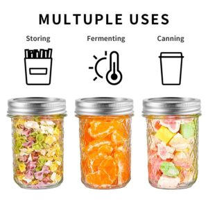 OAMCEG 16 Pack 8 OZ Mason Jars with Lids Regular Mouth Canning Jars, 100% Recycled Glass Bottles for Regular Mouth Mason Jars, Ideal for Juice, Jam, Honey and Spice, Honey, Baby Foods