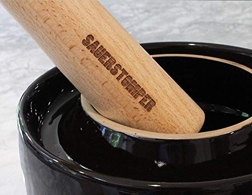 Humble House SAUERSTOMPER Sauerkraut Pounder for Mason Jars Fermentation of Vegetables Standard 12" One Piece of Solid German Beech Wood Cabbage Tamper for Packing Fermented Foods like Sauerkraut